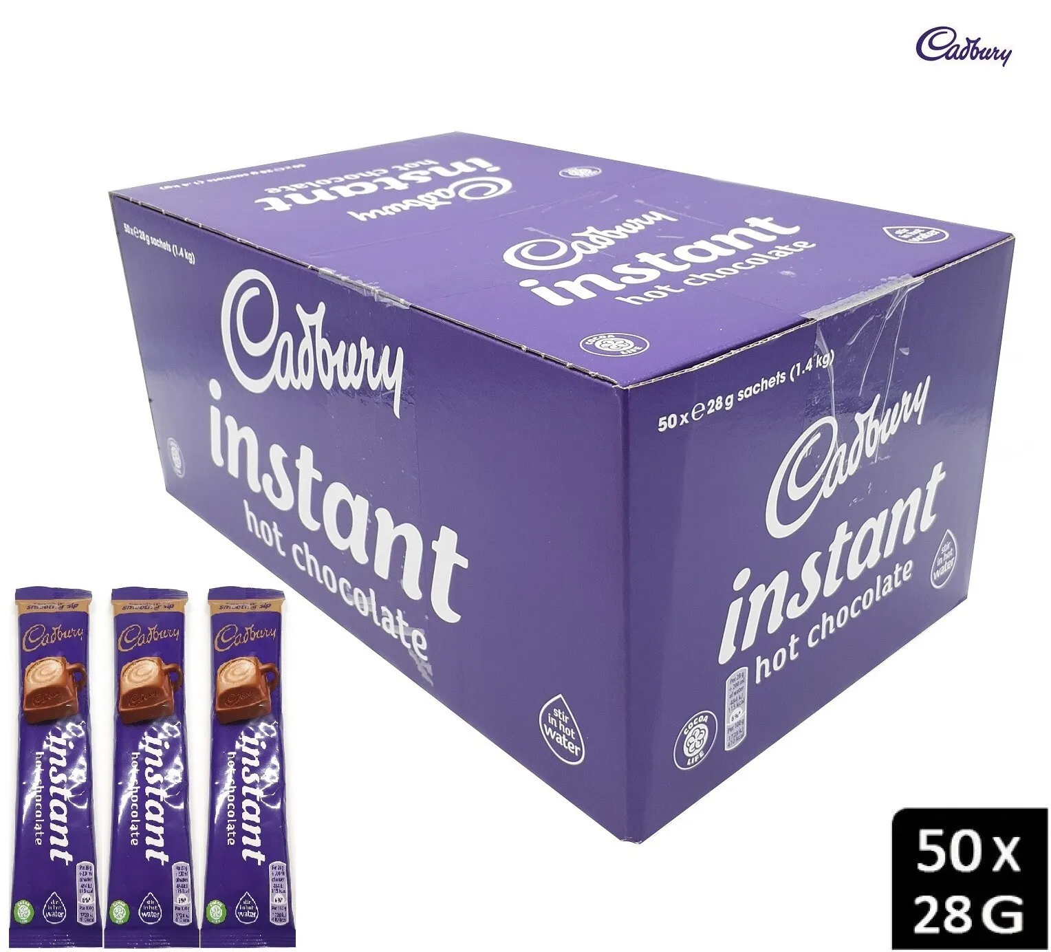 Cadburys Drinking Chocolate Sachets - 50 Pack - Loorolls.com