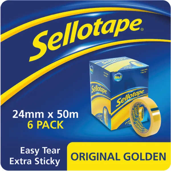 Sellotape Original Tape 24mm x 50m - Pack 6 - Loorolls.com